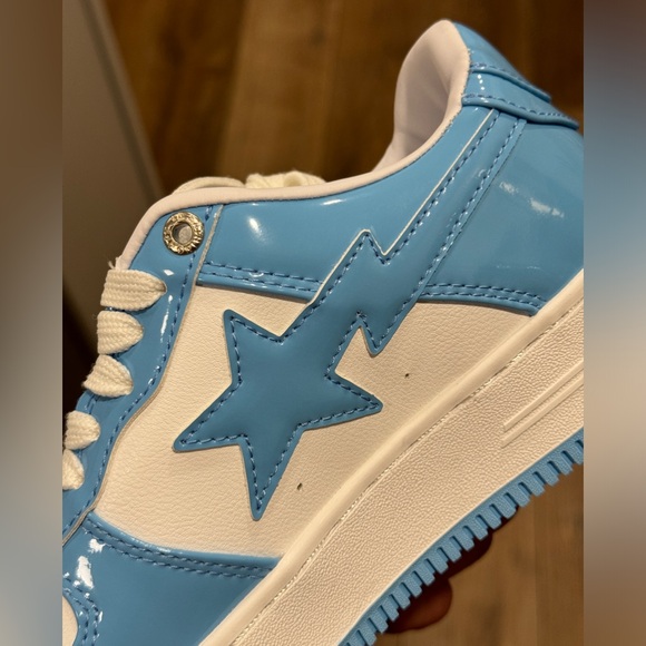 Bape | Shoes | Bapesta Lows Patent Leather Blue 222 Mens Size 75 | Poshmark